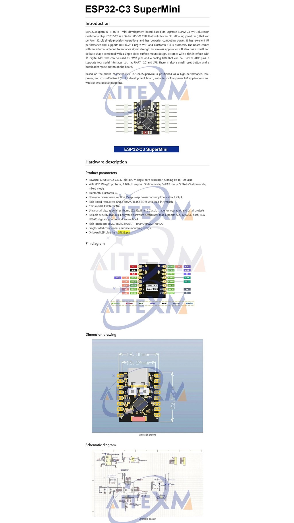 ESP32-C3 ESP32-S3 ESP32-H2 ESP32-C6 Development Board ESP32 C3 SuperMini PLUS WiFi Bluetooth ...