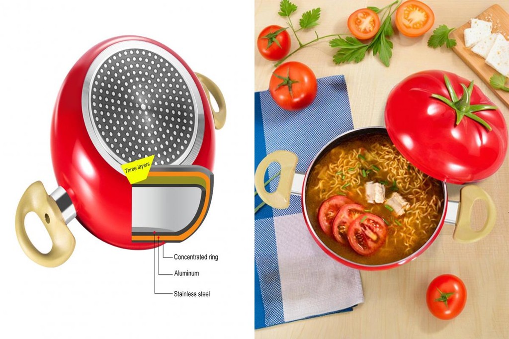 CM Cooking Vessel Induction Furnace Cookware Tomato-shaped Nonstick ...
