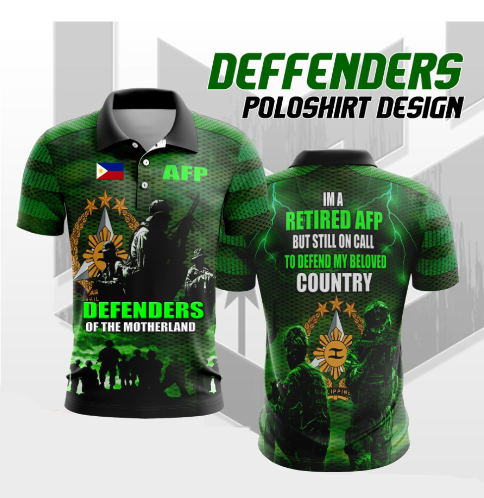Defenders OF THE MOTHERLAND RETIRED AFP 3D full sublimation Polo T ...