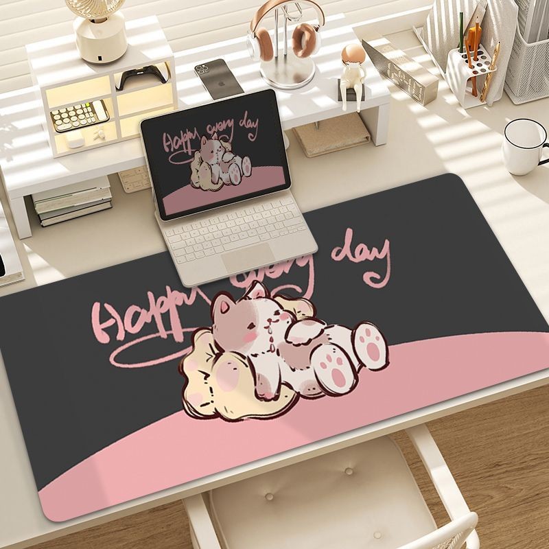 Cartoon Cat Mouse Pad Super Large Game Mouse Pad Girl Heart Cute Desk ...