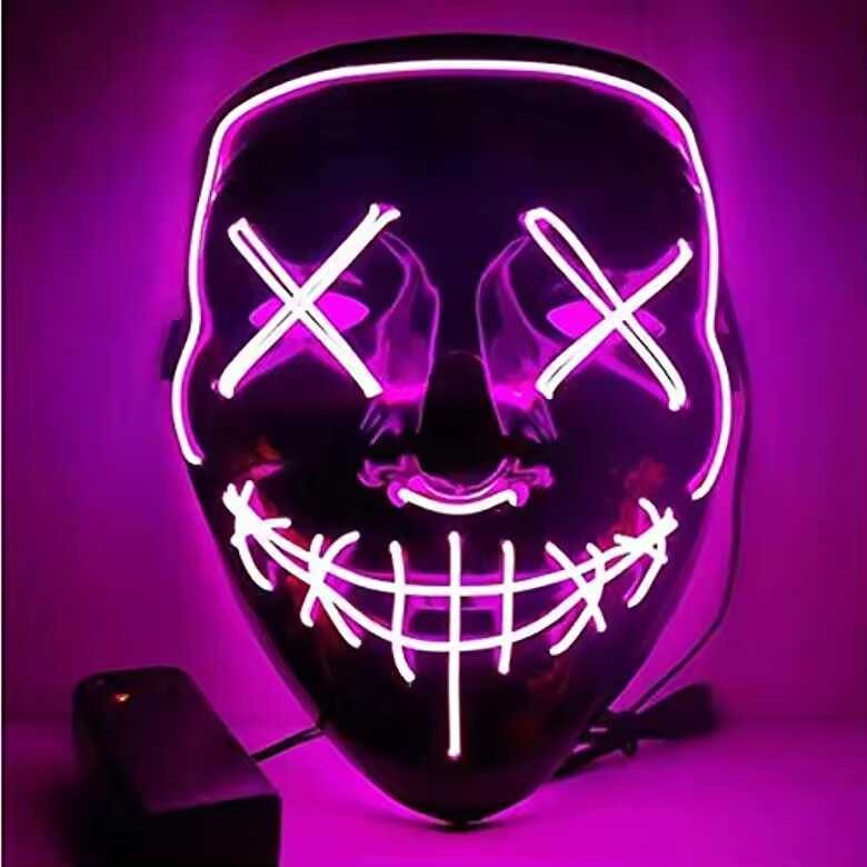 LED Halloween Mask Light Up Scary Purge Costume Mask Creepy Silk ...