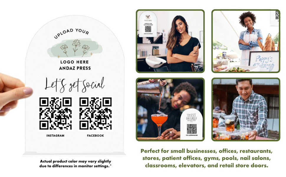 Custom QR Code Sign with Logo for Pop Up Shop, Vendor Booth Display ...