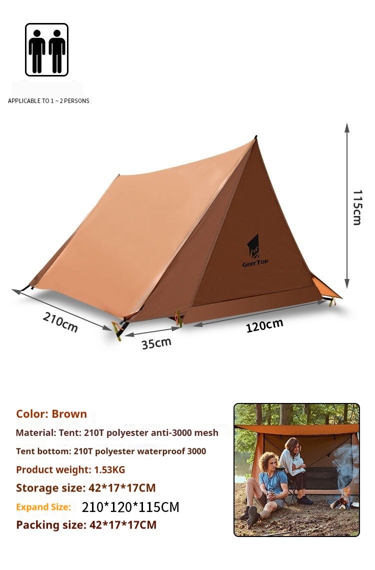 Geertop Double-layer Camping Tent 2-person Outdoor Tent Lightweight 1 ...