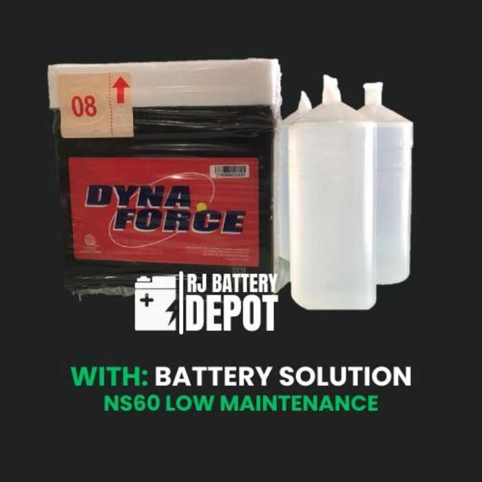 Dyna Force Ns60 Car Battery (With OR WITHOUT BATTERY Solution) (With ...