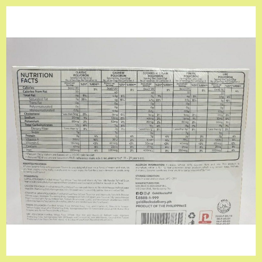GOLDILOCKS Polvoron Package and Box Philippine candy Pasalubong ...