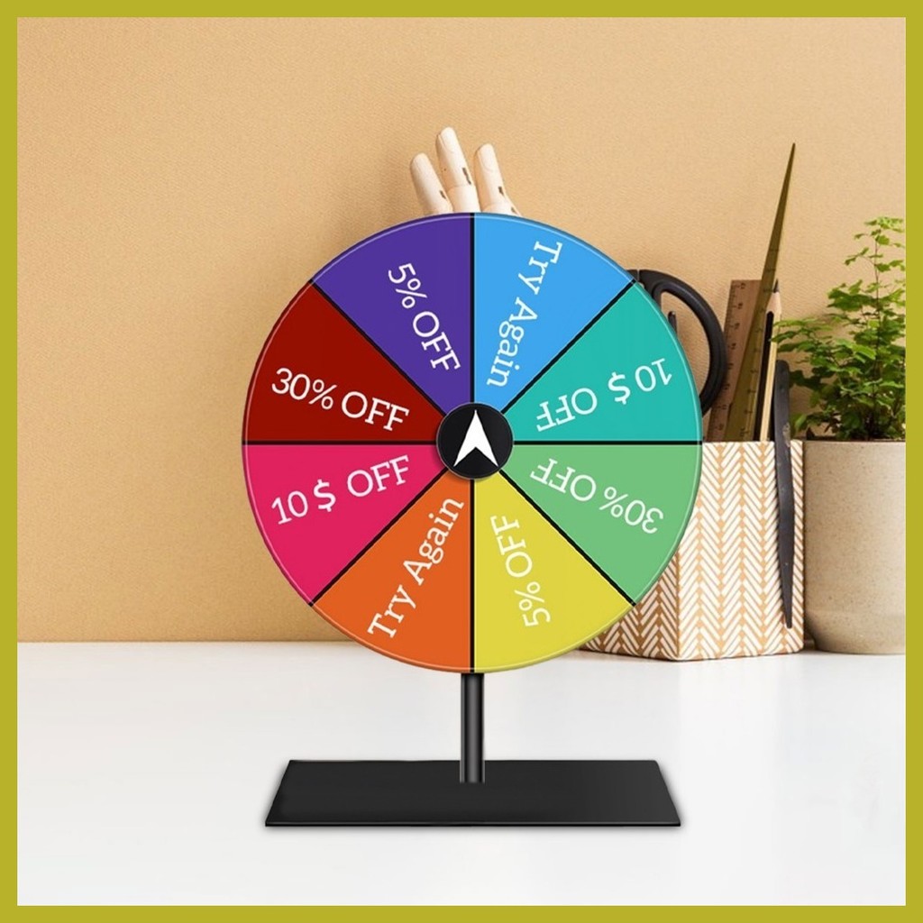 ⚾︎ Tabletop Prize Turntable,lucky Draw Roulette Wheel,fortune Wheel for ...