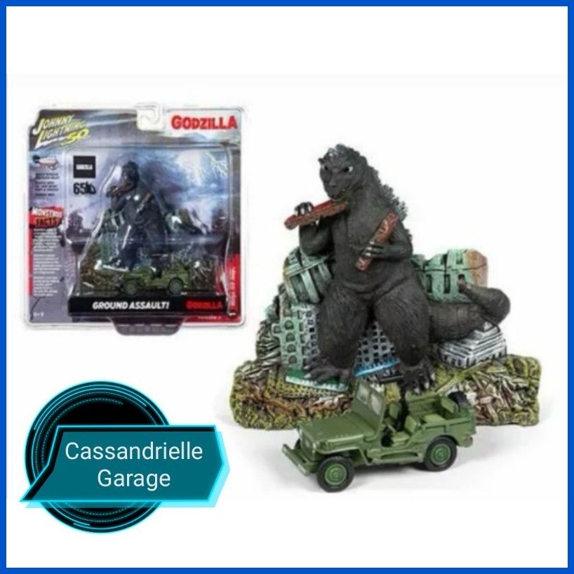 Johnny Lightning 1:64 Diorama Godzilla Facade Japan Police Willys Jeep ...