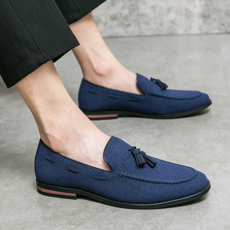 9 Elegante Classic Dress Loafers Men Brand Moda Italiana Suede Tassel ...