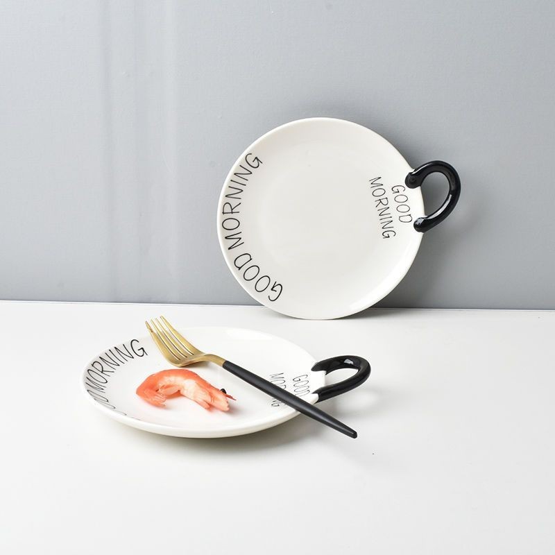 COD Nordic Breakfast Plate English Good Morning Letter Plate Creative ...