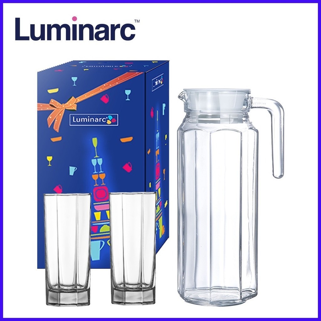 ஐ Luminarc Octime Boisson 3pc Water Set Clear Drink ware Set N1277 Jug ...
