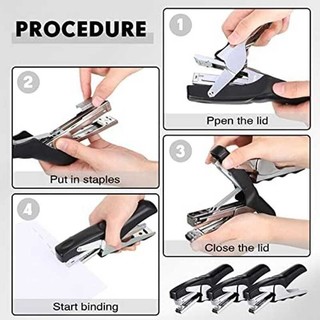 Office 3 Piece Stapler Hand Hold Stapler 50 Sheet Capacity Desk Stapler ...