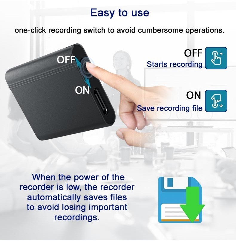 OTG Mobile Phone Connection Mini Spy Voice Activated Recorder Hidden ...