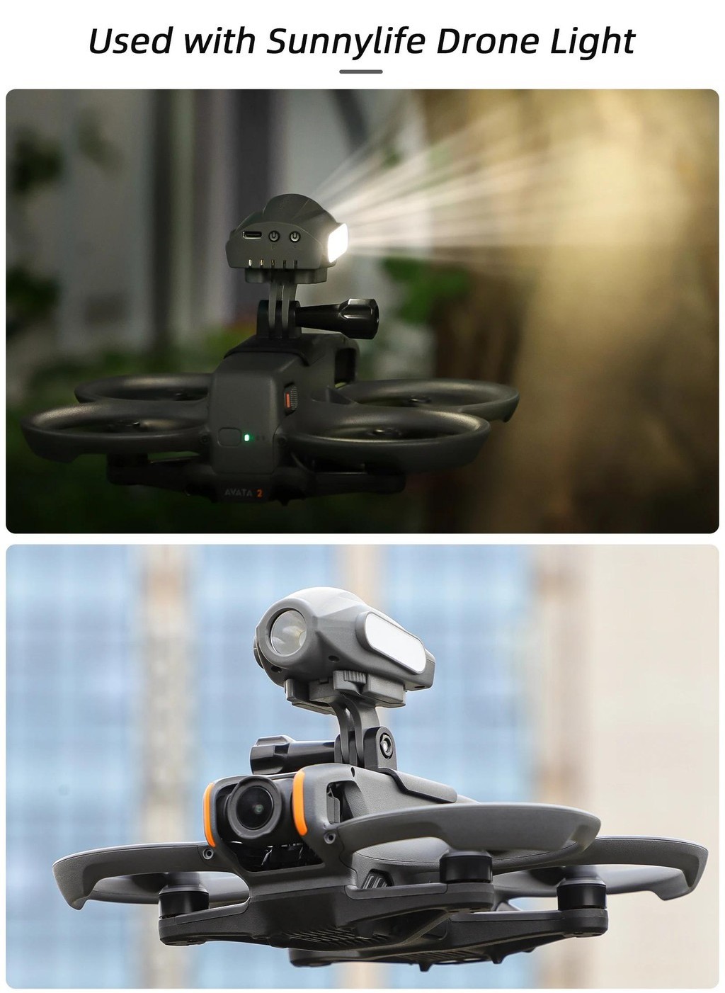 Sunnylife Led Light mount gopro for dji avata 2 Camera Top Bracket Gopro Sports Camera Adapter ...