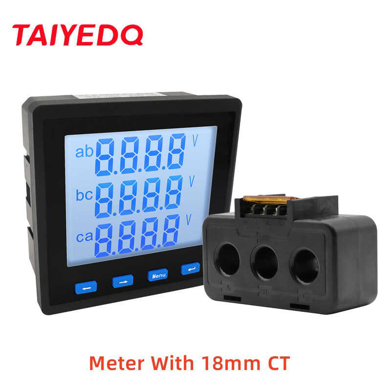 RS485 400V 3 Phase Multi-function Digital LCD Display Voltmeter Ammeter ...