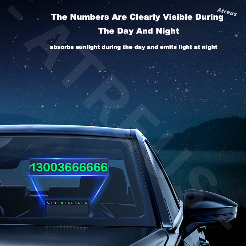 MG Car Luminous Phone Number Card Plate Temporary Magnetic Numbers ...