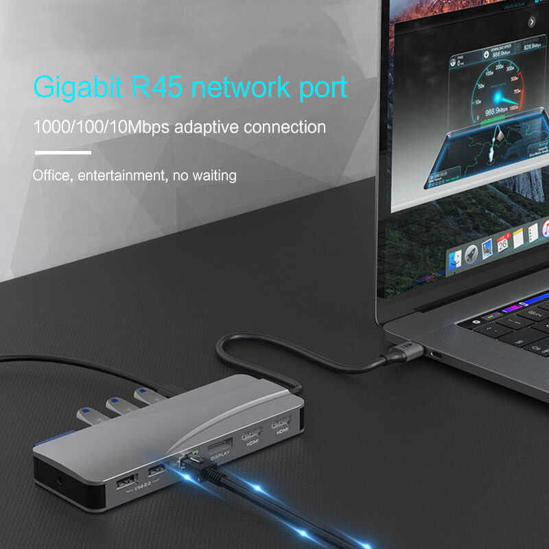 Sa C HUB Multi USB 3.0 HDMI 4K VGA Rj45 Adapter Dock For Book Air Pro ...