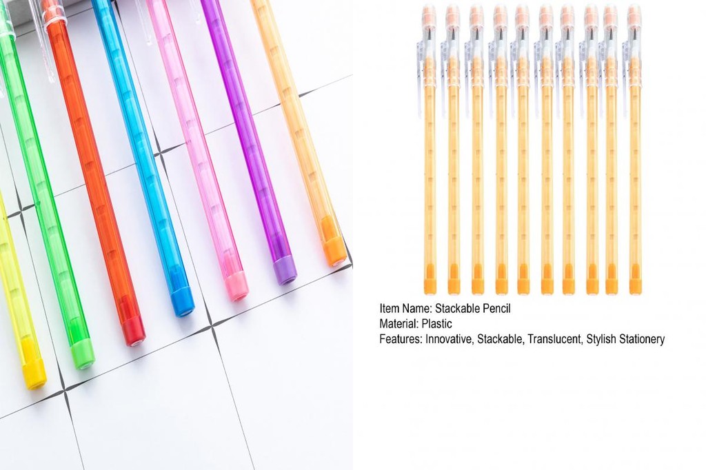 WA_ Easy to Use Pencils Stackable Pencils 10 Pcs Stackable Non ...
