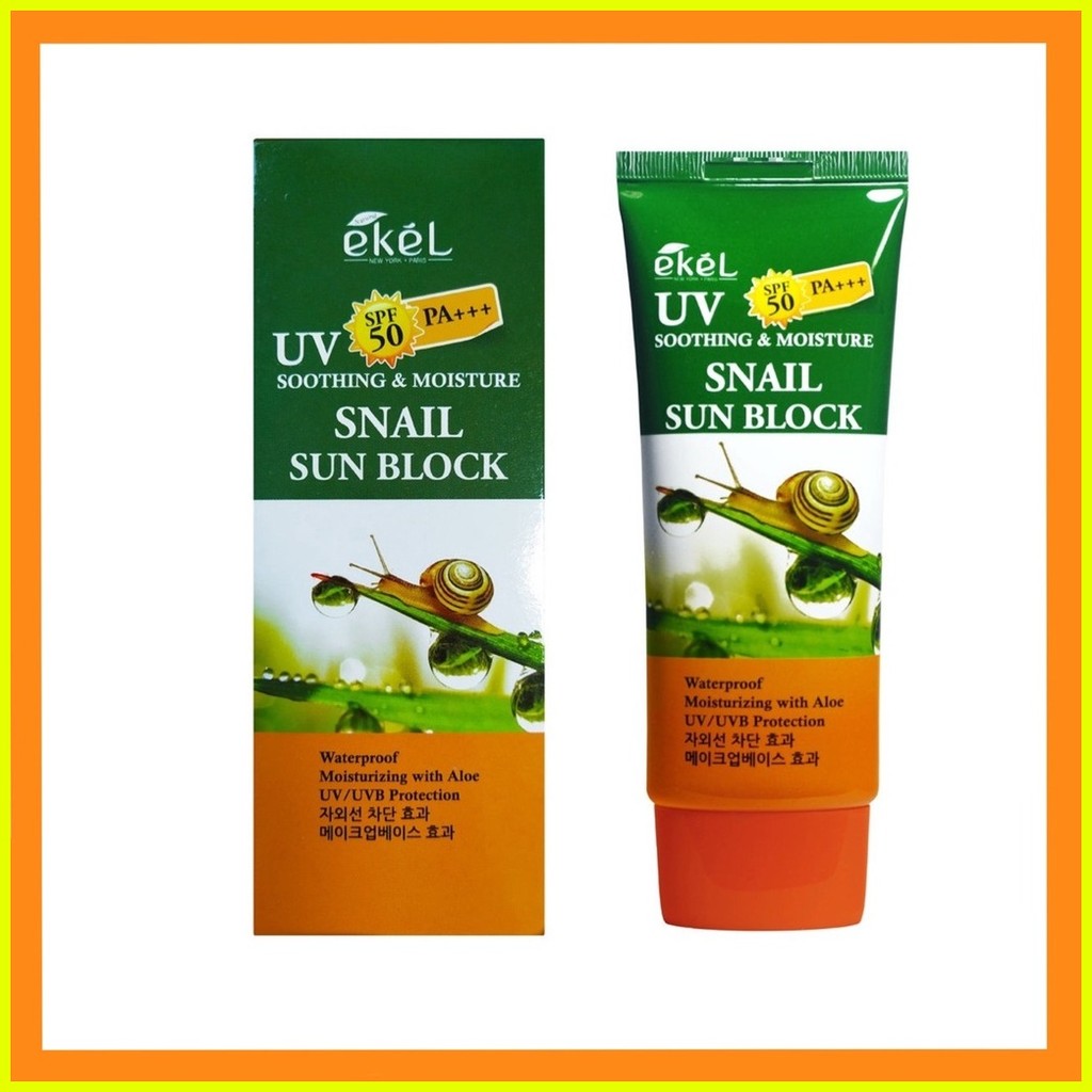 Ekel Snail UV Soothing & Moisture Sun Block SPF 50 PA +++ 70ml | Shopee ...