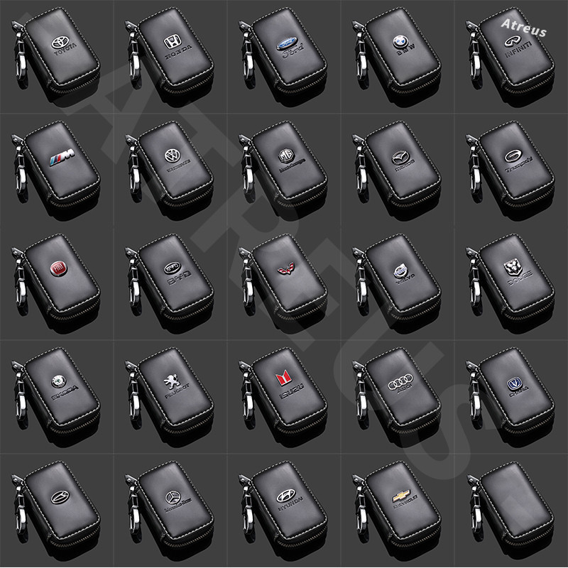 Ford Car Logo Key Bag Leather Key Case Holder Keychain Organizer Zipper ...