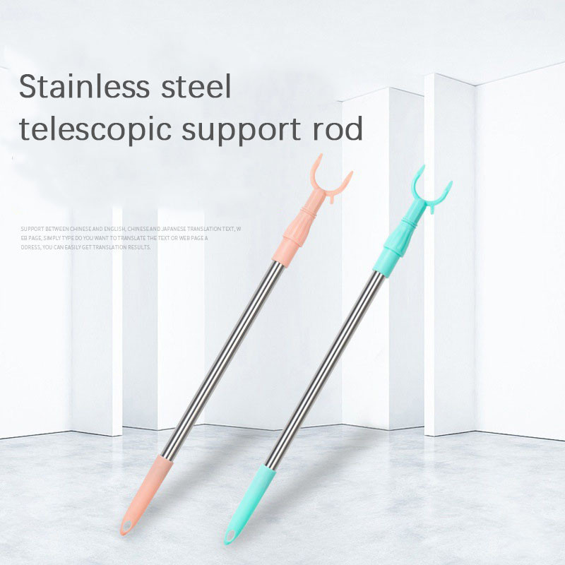 Balcony fork pole clothes hangers retractable pole Household Telescopic ...