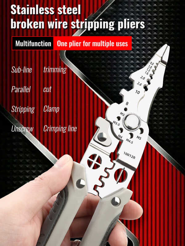 Cable Cutter Crimper Adjustable Automatic Wire Stripper Multifunctional Stripping Crimping ...