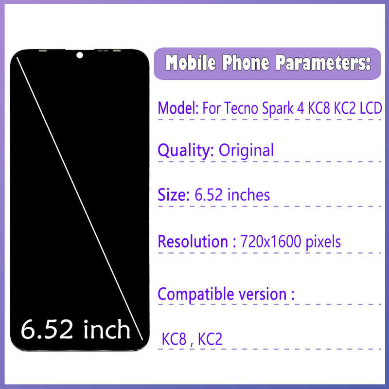 6.52Inch Original Spark 4 Kc2 Display Touch Screen Digitizer Assembly ...