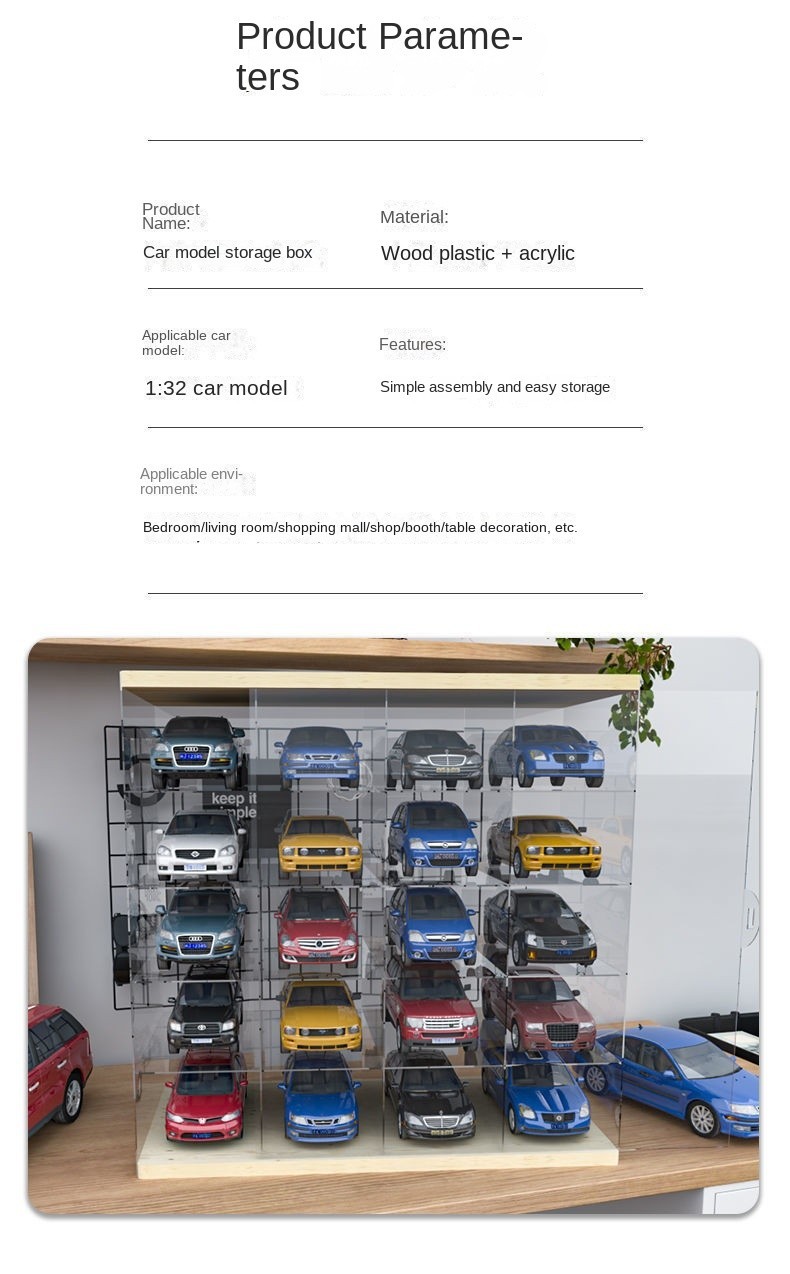 1:32 Car Model Display Box Acrylic Model Children Play Alloy Car Toy ...
