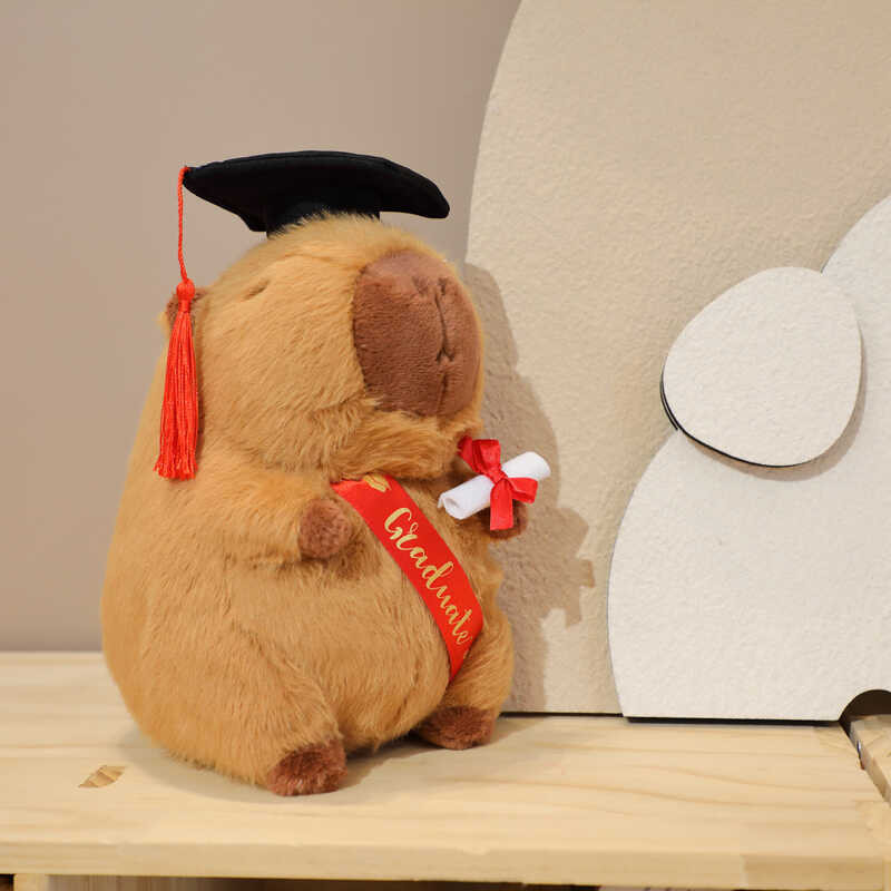 2024 Graduation Plush Cute Capybara Stuffed Animal Black Cap With ...