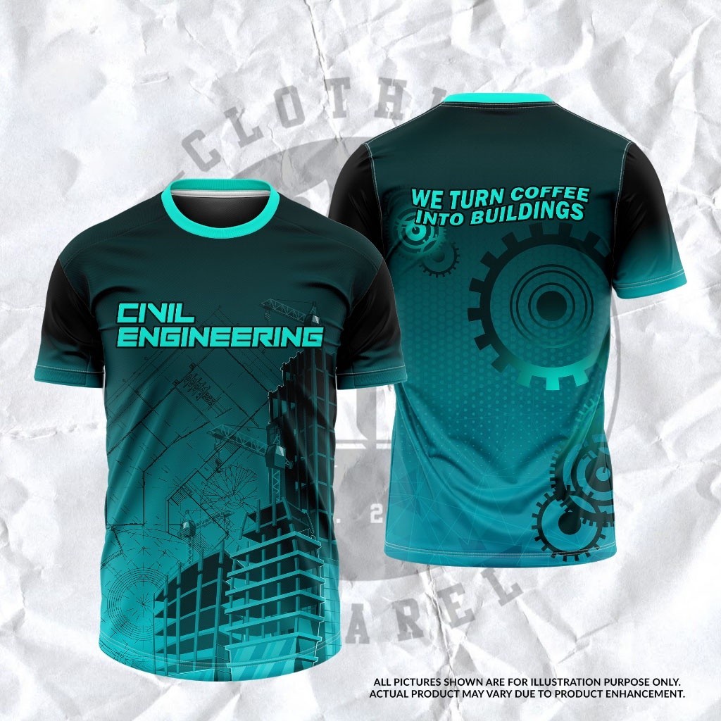 Civil Engineering Full Sublimation High Quality 3D Print Shirt Drifit ...
