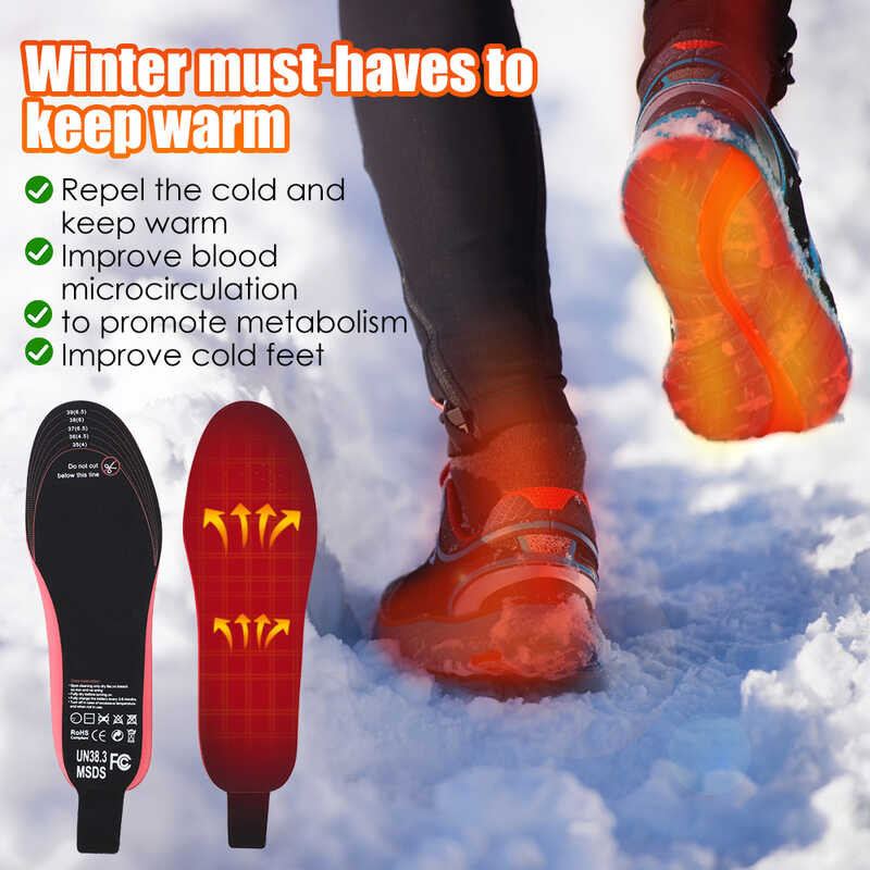 Д Winter Heated Thermal Insole Men's Foot Warmer Electric Wireless ...