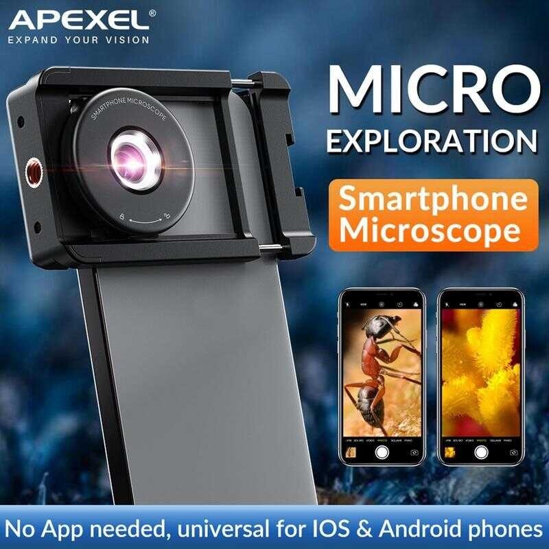 100X Lens ☀ Attachment Smartphone Kit Educational Best Phone Microscope ...