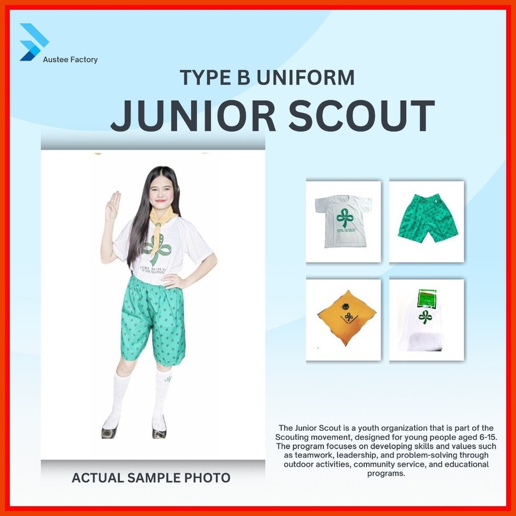 Austeen Type A And Type B School Uniform Set Girl Scout | Shopee ...