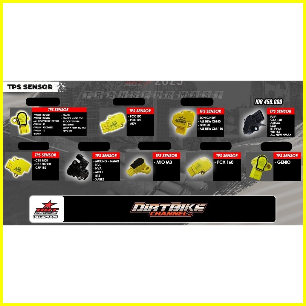 Sensor TPS BRT CRF WR NMAX AEROX Click BEAT Mirrorless GENIO CB CBR ...