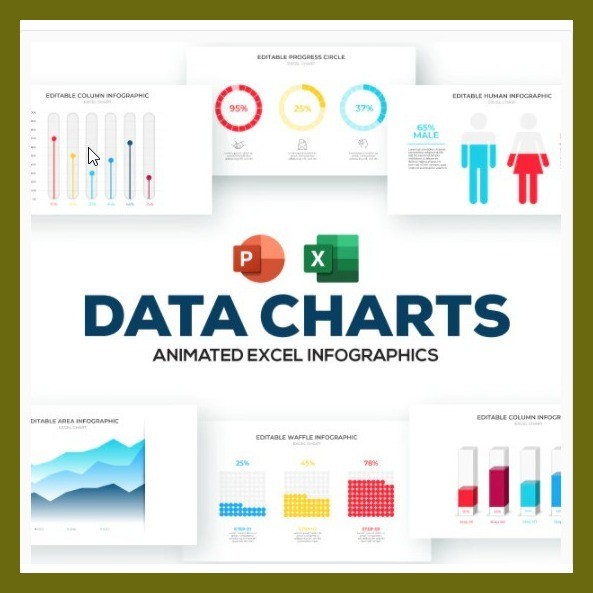 Fully Animated Excel Data Charts PowerPoint Presentation Templates Free ...