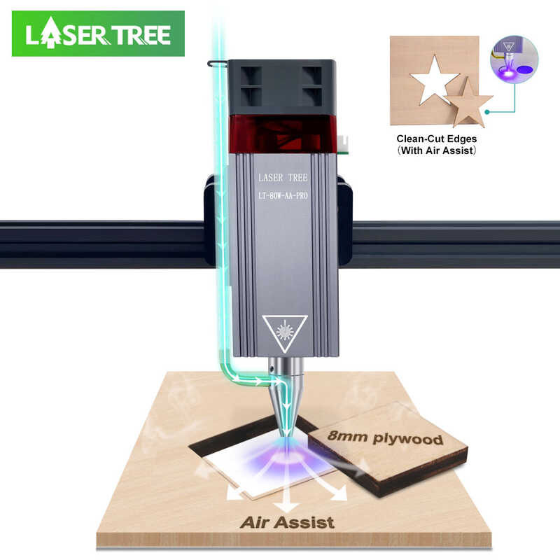 LASER TREE 10W Laser Module Na May Air Assist 450Nm 5W TTL Laser Head ...
