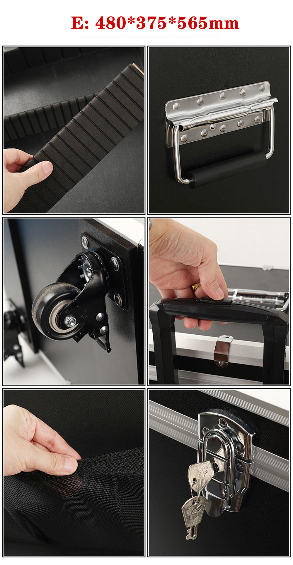 Aluminum Trolley Tool Box Repair Kit Storage Case Hardware Equipment ...