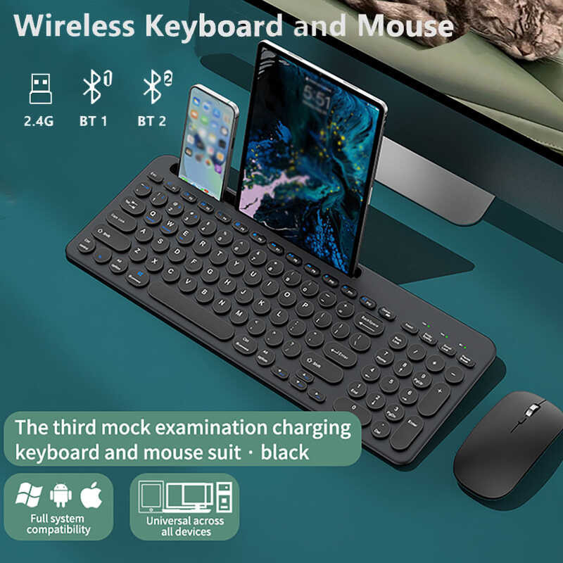 Bluetooth 2.4G Wireless 99 Keys Three-Mode Silent Mini Mute Keyboard ...