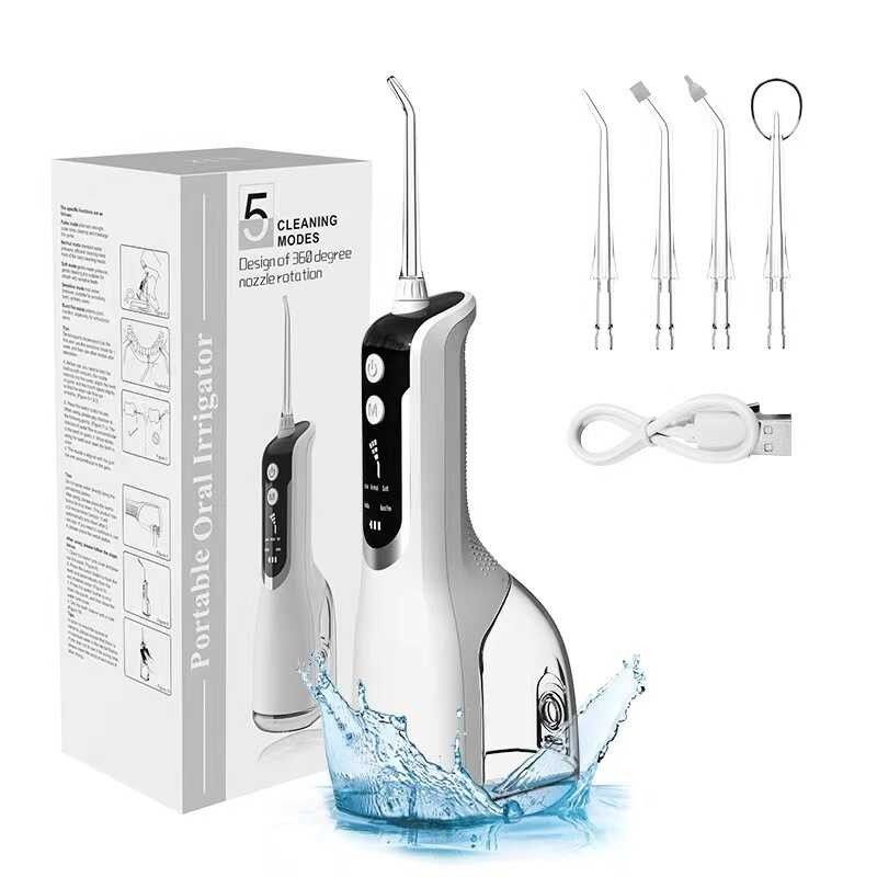 Portable Oral Irrigator Dental Jet Floss High Frequency Pulse Water ...