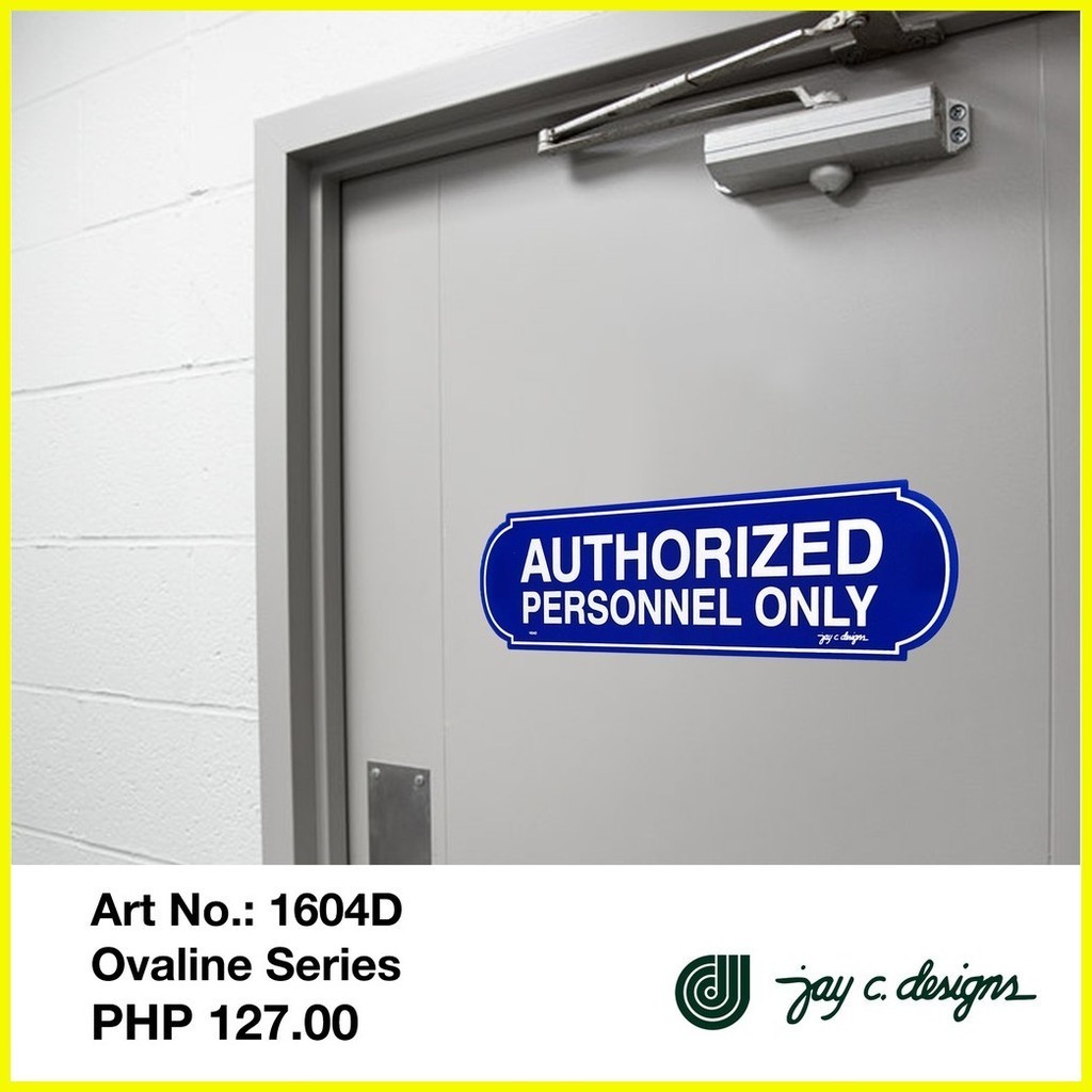 Jay C. Designs Acrylic Signage Authorized Personnel Only Sign 1604 ...