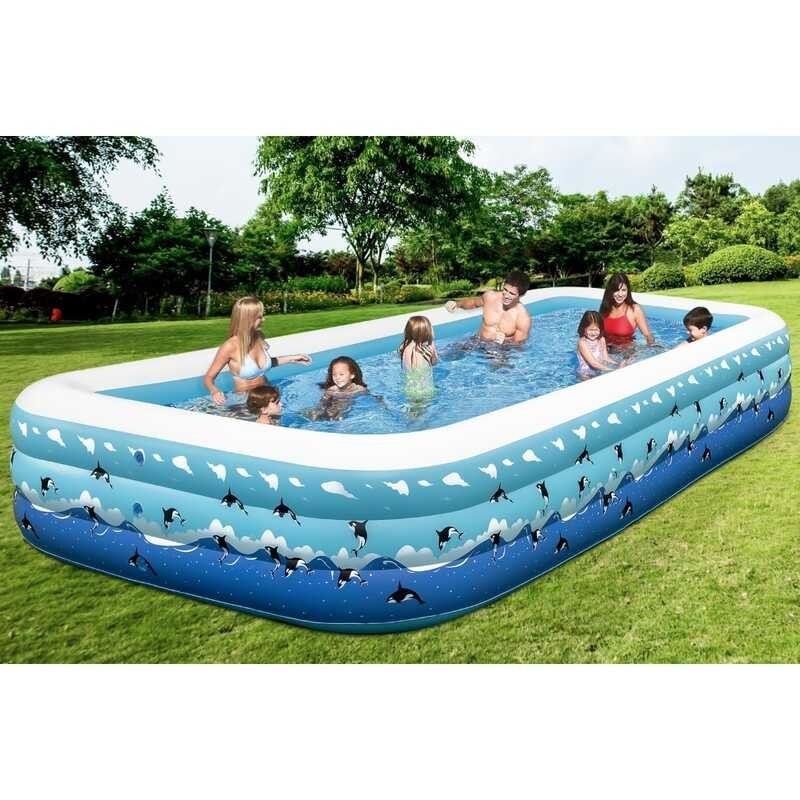 Extra Large Pool With Pump,130"X72"X22"Full-Sized Thicked Above Ground ...