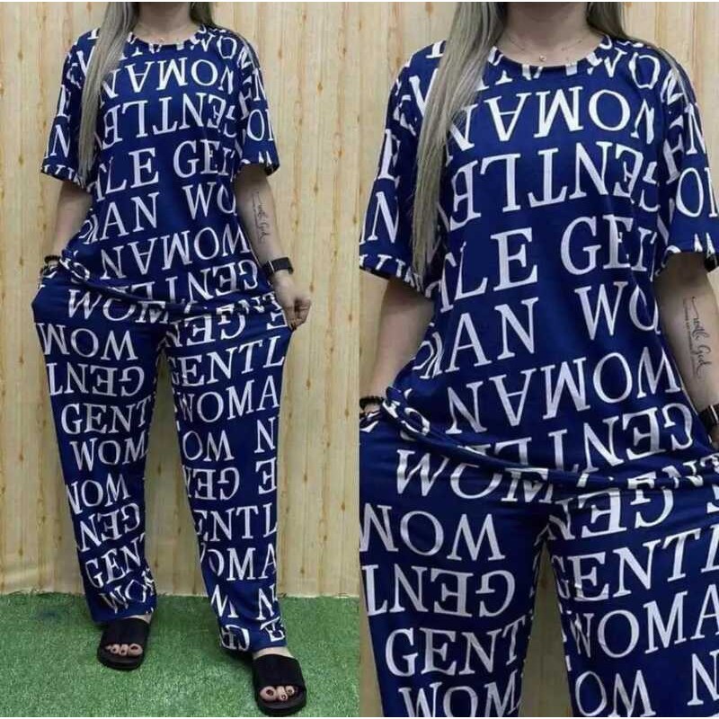 Plus terno Gentle women print T-shirts pama Sa bulsa Fabric Cotton ...