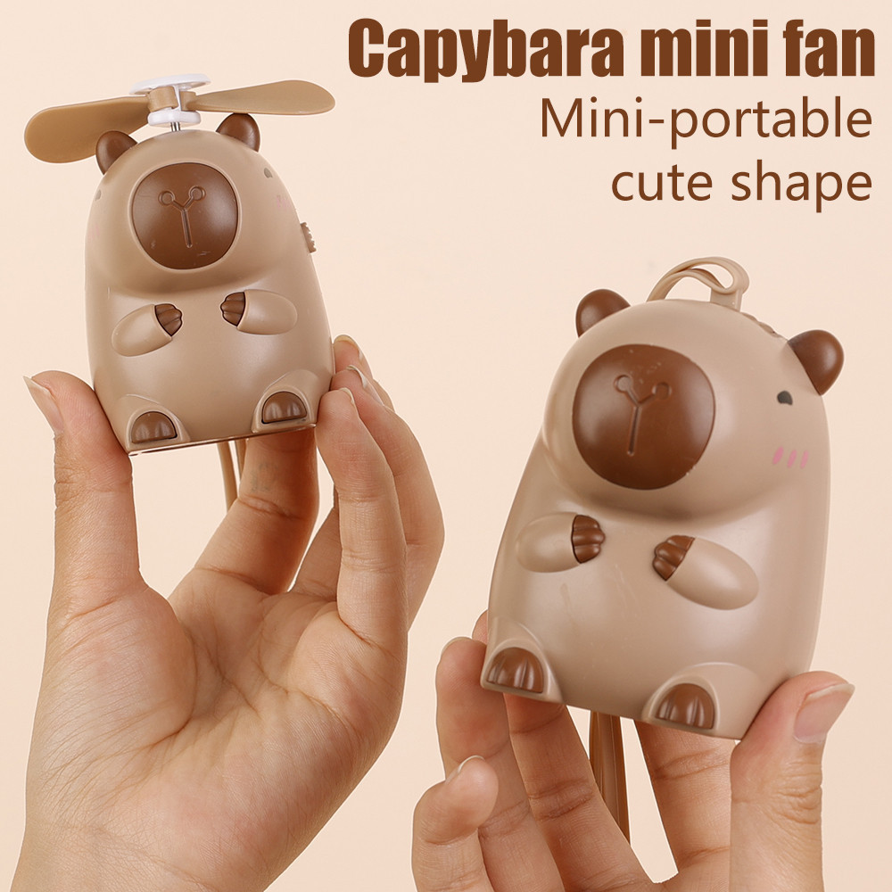 Capybara Fan with Lanyard - Kawaii Capibara Hanging Neck Fan - 4W ...