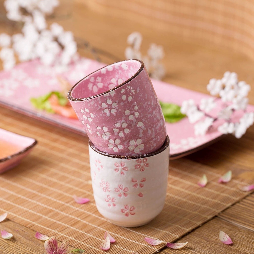 Japanese Household Ceramic Tea Cup Cherry Blossom Tea Set Water Cup Tea ...