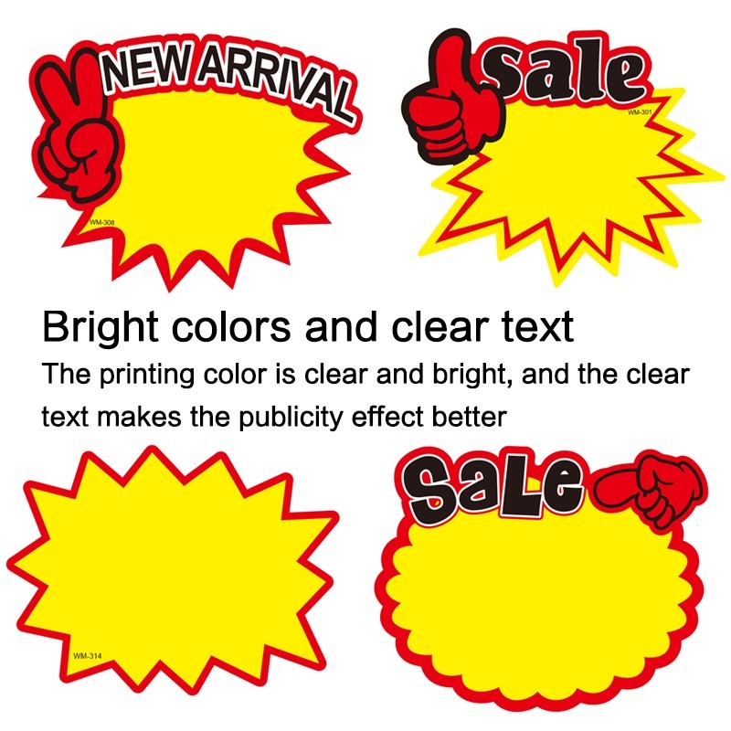 10pcs/set Advertising Paper Promotional Label Goods Price Tags POP ...