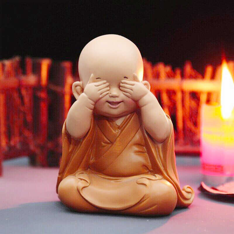 Monk Little Fig Mini Monk Statue Cute Buddha Monk Statue Adorable Baby ...