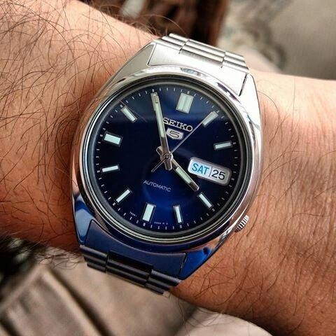 Seiko 5 Blue Dial Stainless Steel SNXS77 Automatic Men's Watch SNXS77K1 ...