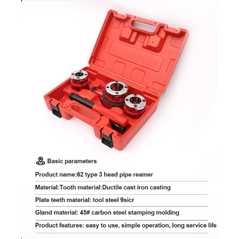 3pcs Dies Metal Pipe Threading Kit 1/2" 3/4" 1"Pipe Threader Plumber ...