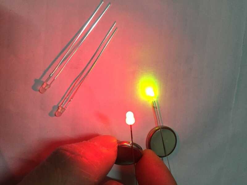 LED 3MM light-emitting diode 2-pin doble kulay berdeng red non-polar ...