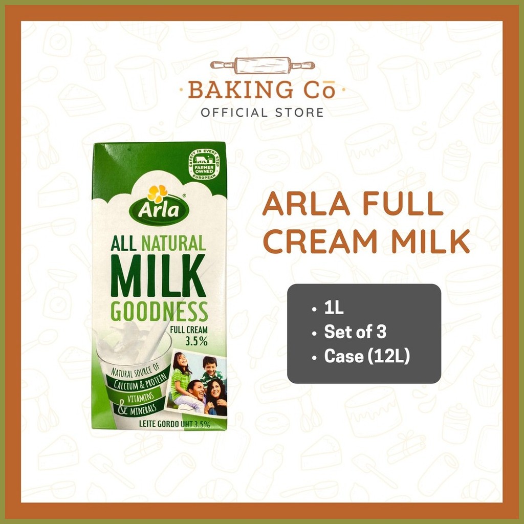 ¤ ♒ Arla Full Cream Milk - 1L/Twin pack/Bundle (set of 3) | Shopee ...