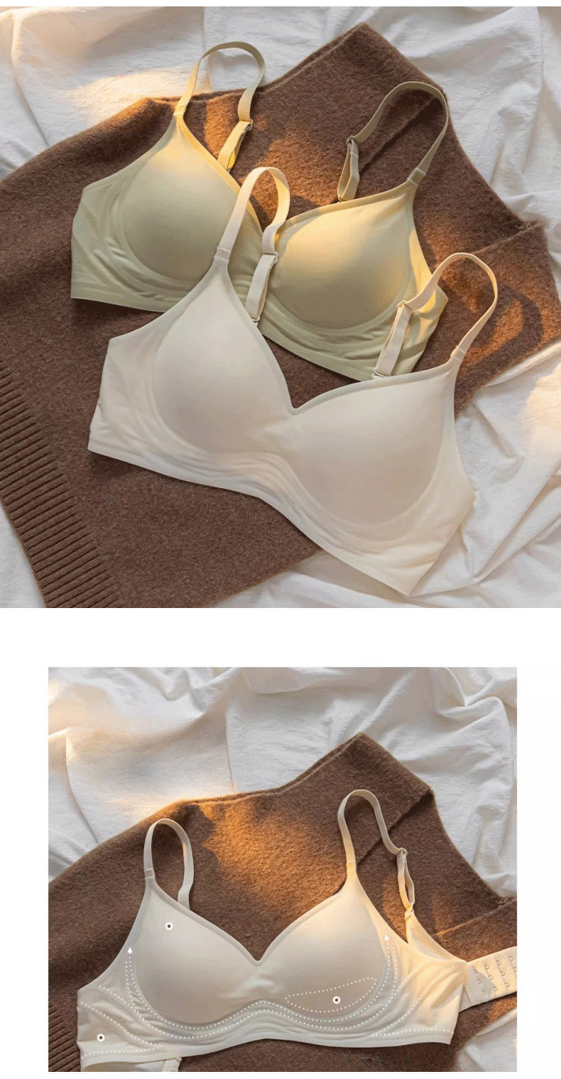 Japanese bra Comfy milk silk bra No wire seamless bra Soft Jelly Push ...